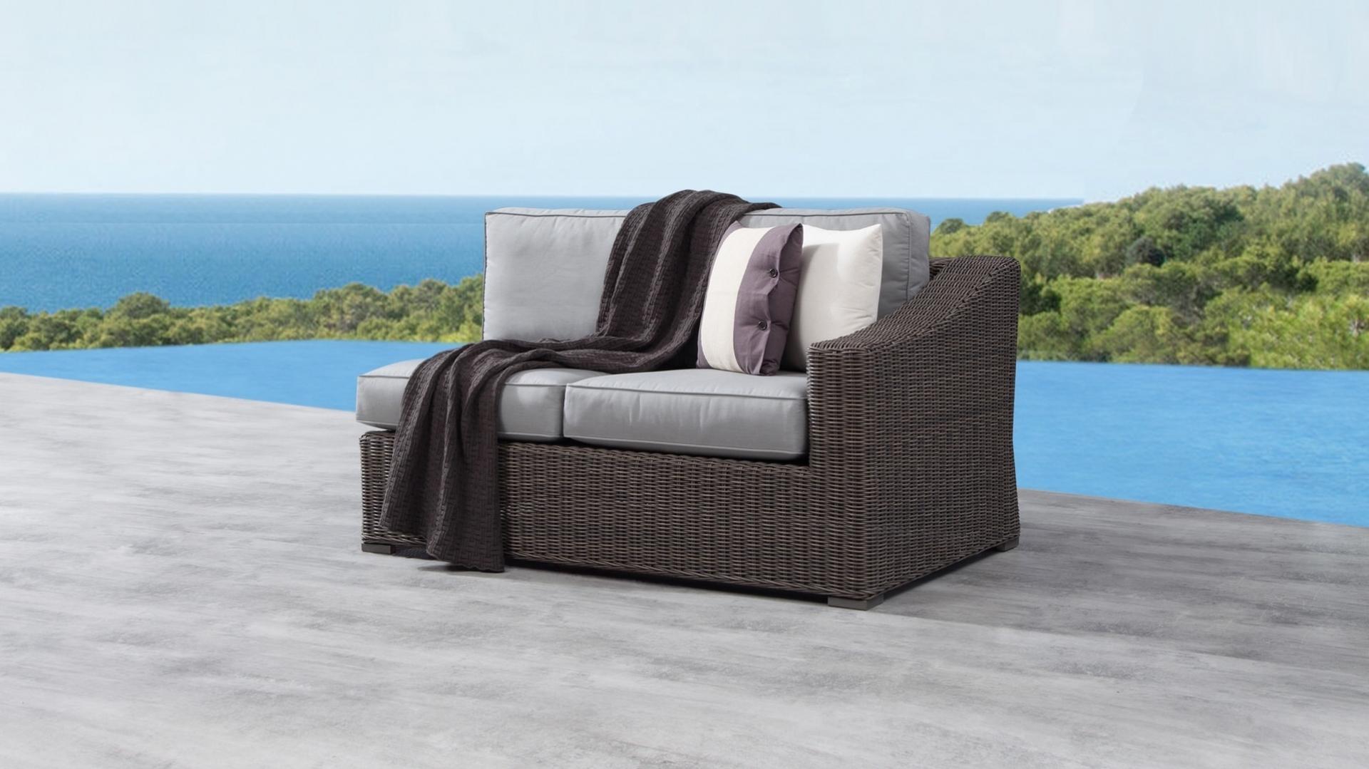 Canyon Outdoor Wicker Two Seater Module With One Arm | Lavita Outdoor