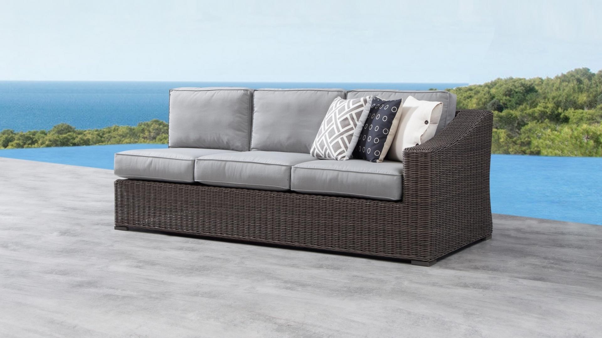 Canyon Outdoor Wicker Three Seater Module With One Arm | Lavita Outdoor