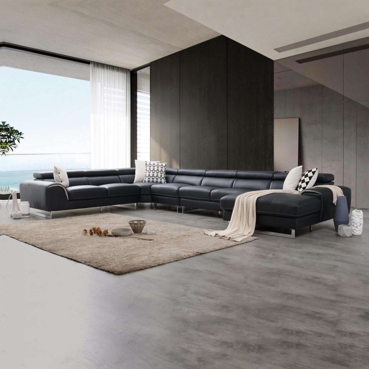 Cleo Leather Modular Lounge Option B | Lounge Life