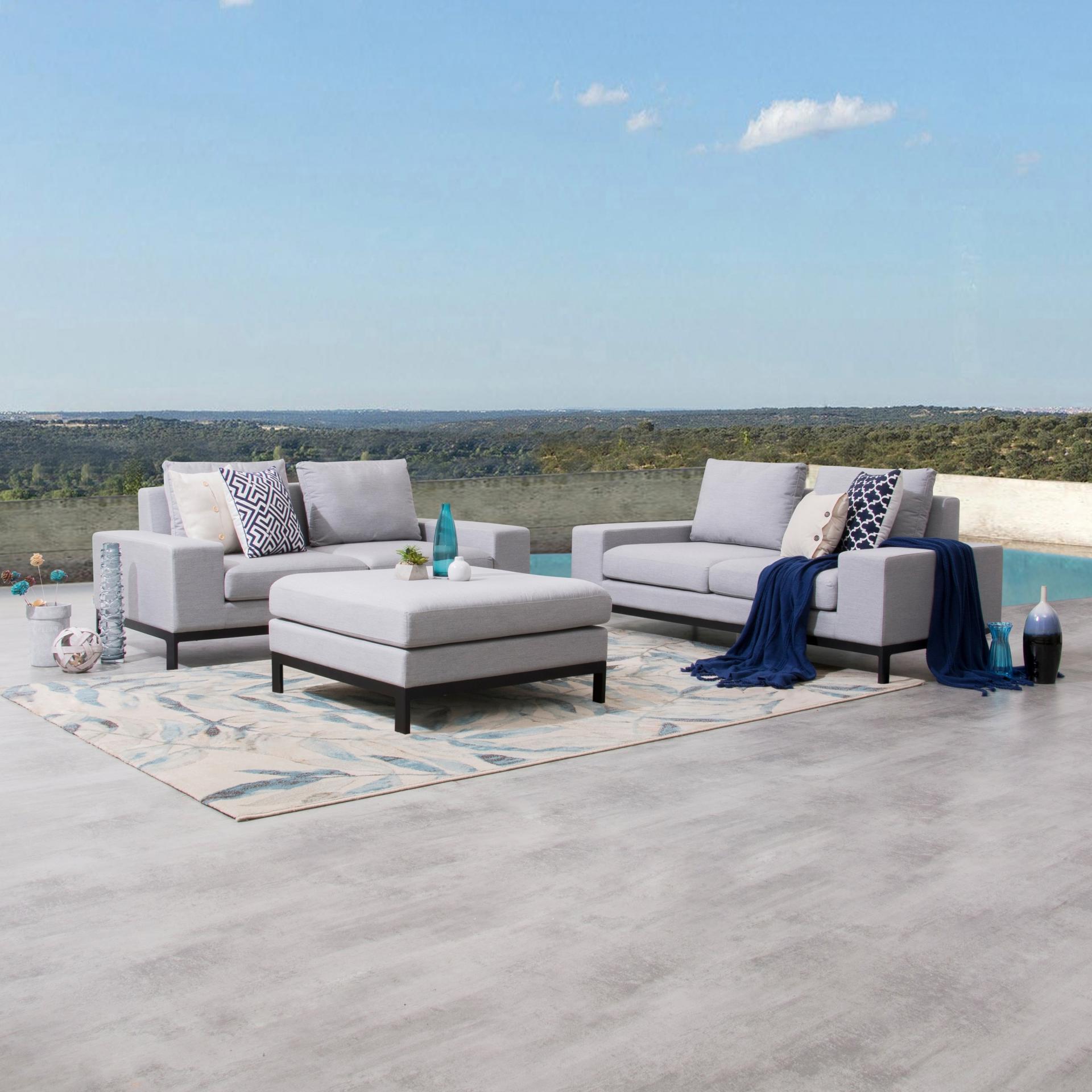 Jervis Outdoor Fabric Sofa Suite 2 + 2 With Ottoman | Lavita Outdoor