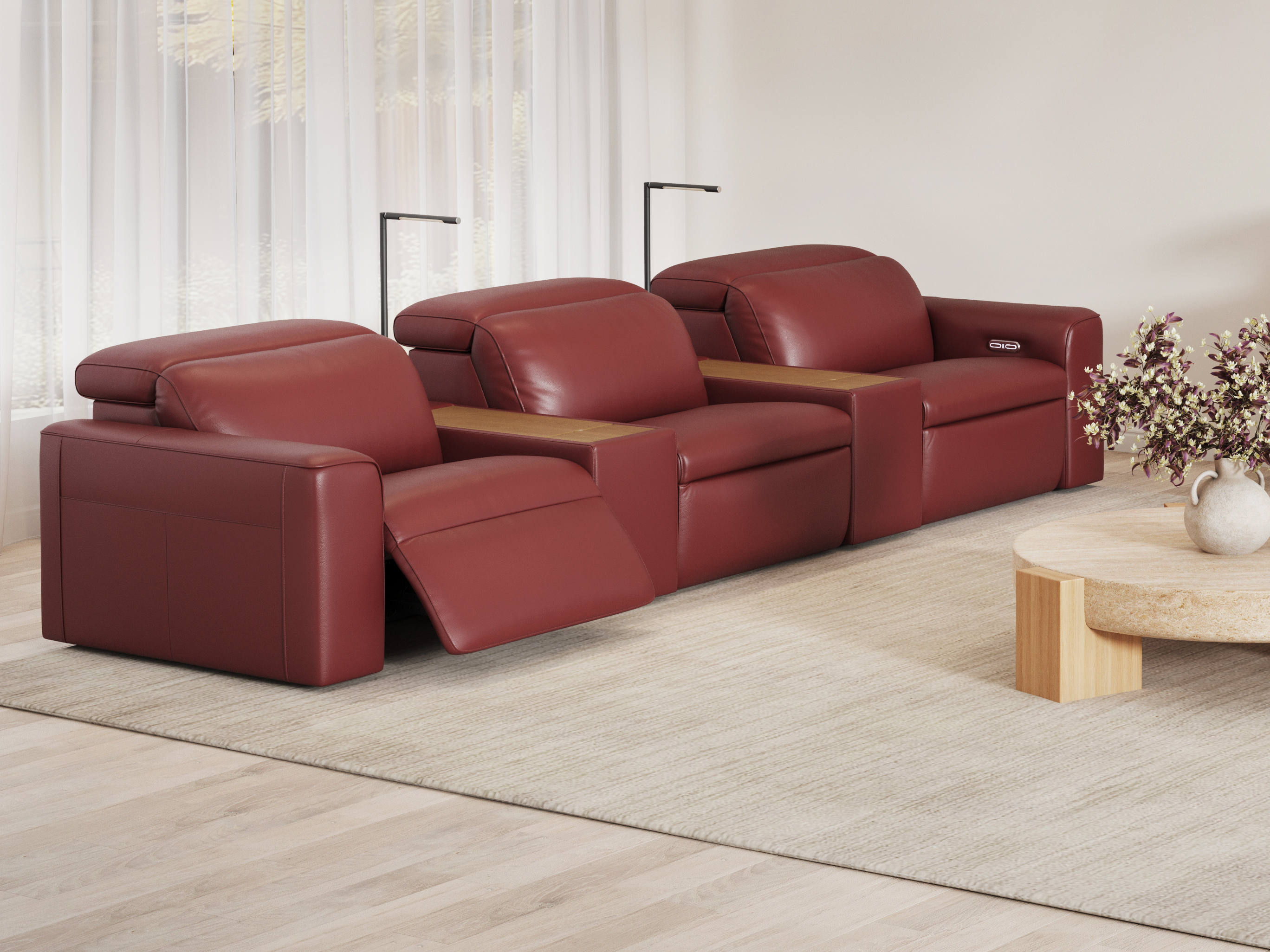Broadway Leather 2 Seater Home Theatre Recliner Lounge | Lounge Life