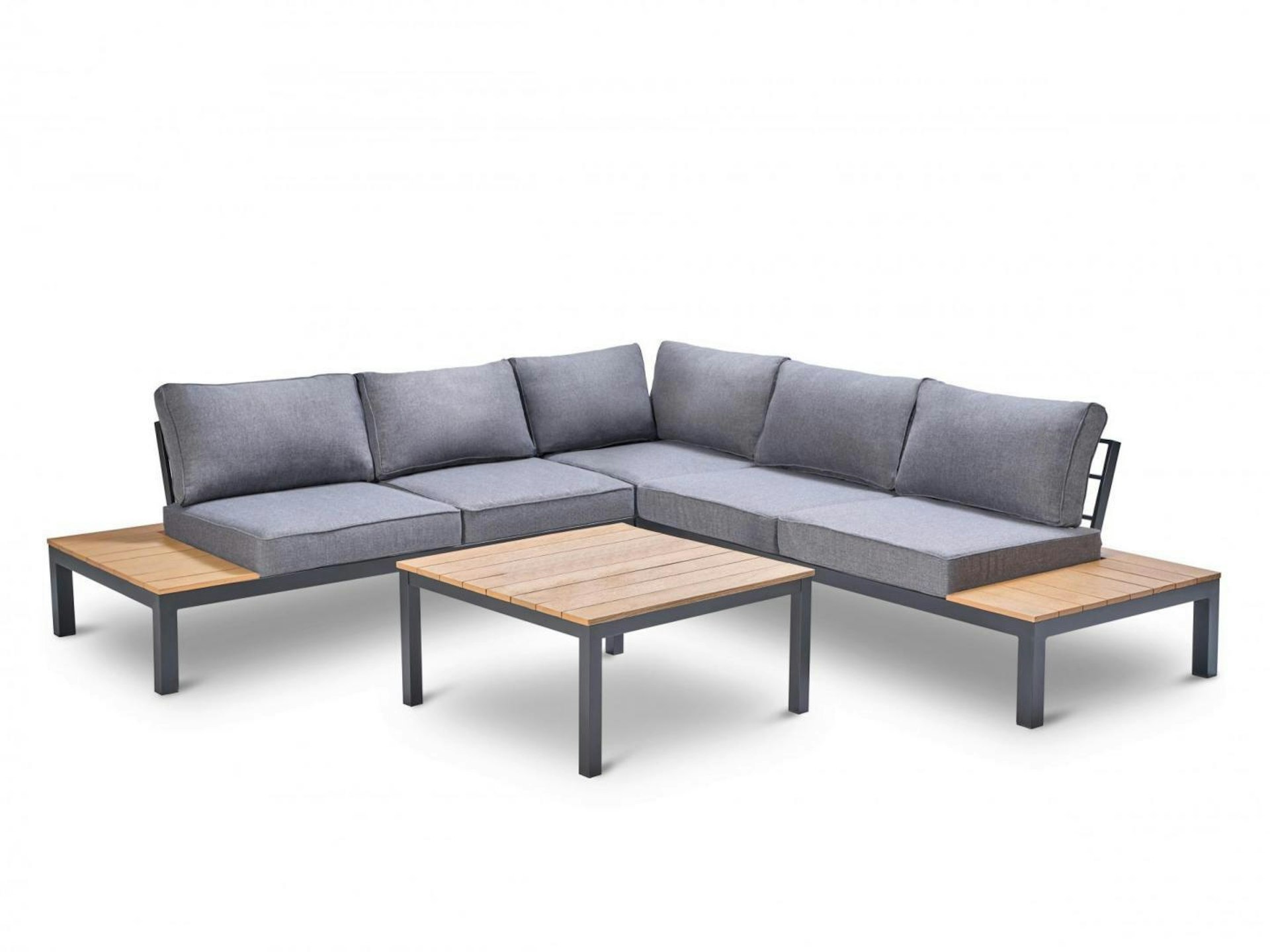 Woodland Black Outdoor Corner Set With Coffee Table | Lavita Outdoor