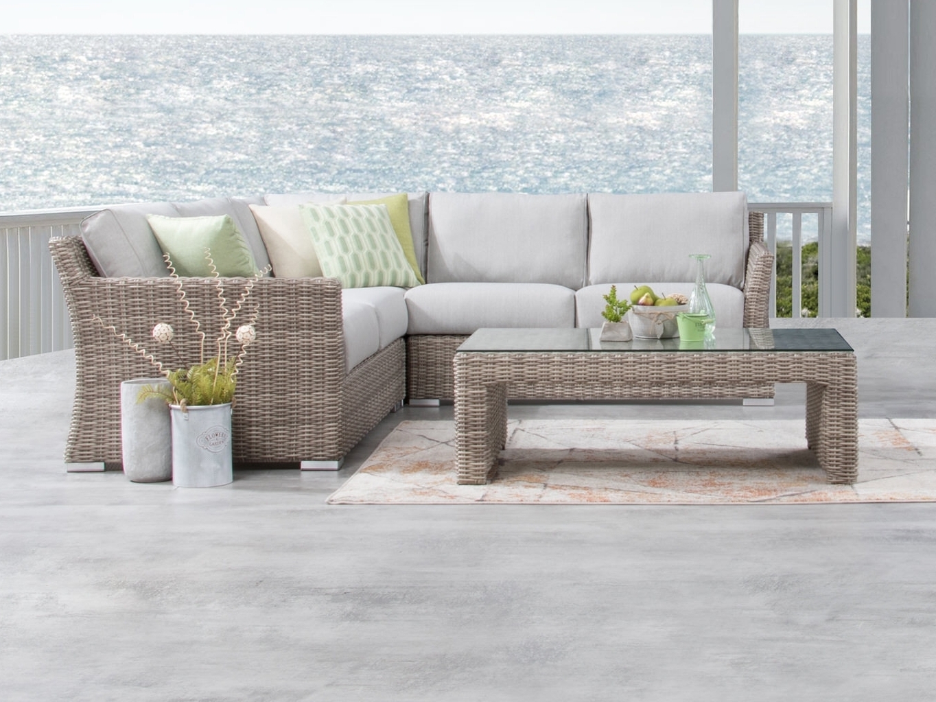 Savannah rattan sofa corner set store
